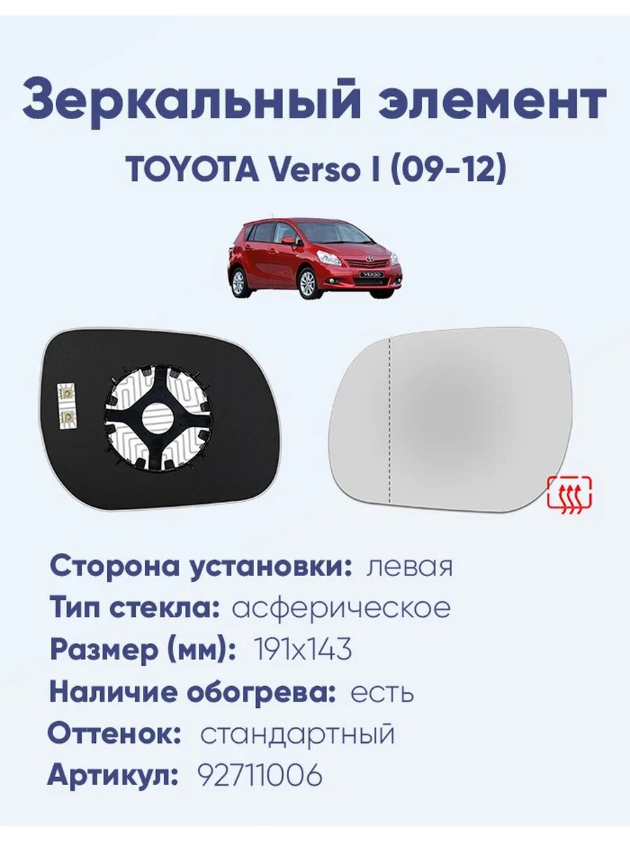 Зеркало TOYOTA Verso I (09-12) 92711006