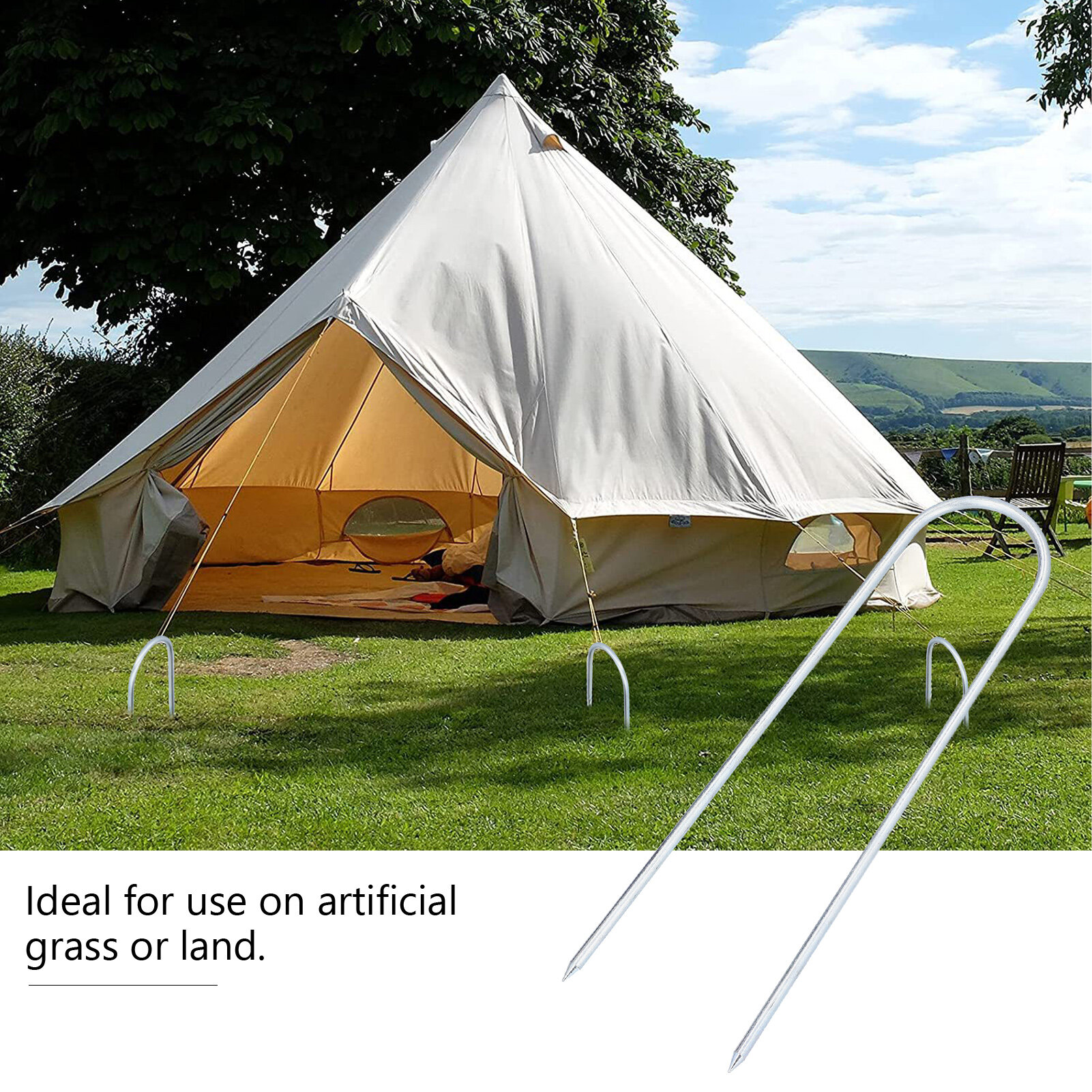 4 шт U-образные гвозди для палаток, гвозди, шлифовальные скобы из нержавеющей стали, садовые колышки, закрепляющие принадлежности для газона