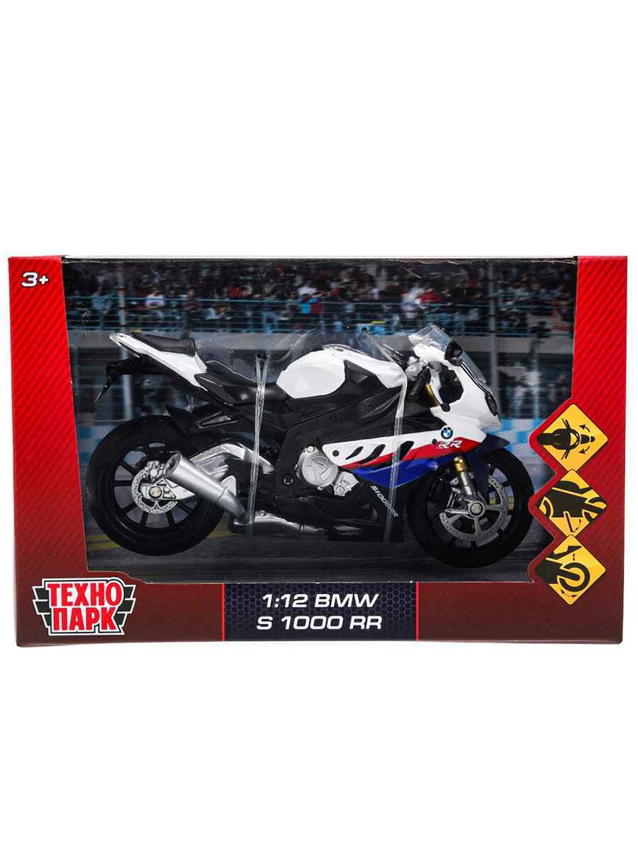 Технопарк Мотоцикл BMW S1000RR 17 см белый металл 68001А с 3 лет
