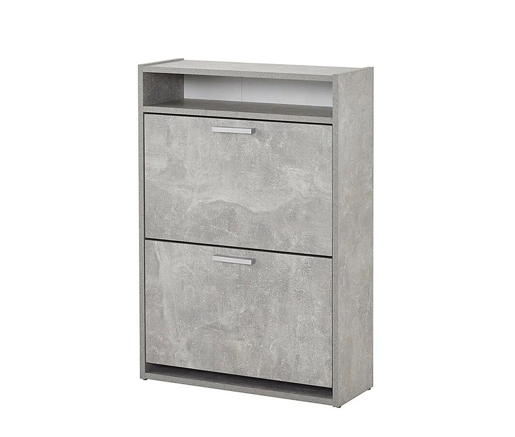 Обувница Комфорт К-2, цвет бетон, с 2 отделениями, 60x22x88 см