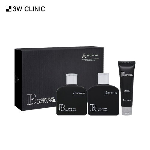3W CLINIC Набор для ухода за мужской кожей с черной улиткой