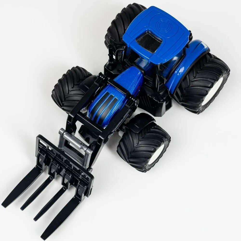 Машинка на пульте управления синий трактор вилочный погрузчик