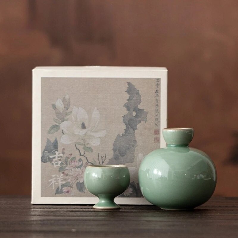 Керамический набор для саке Shochu, 1 горшок, 2 чашки Set10