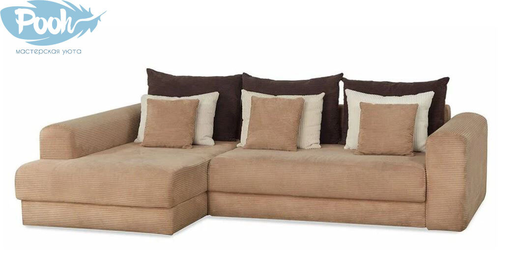 Pooh Диван-кровать угловой Медисон Cilium Cream, еврокнижка бежевый