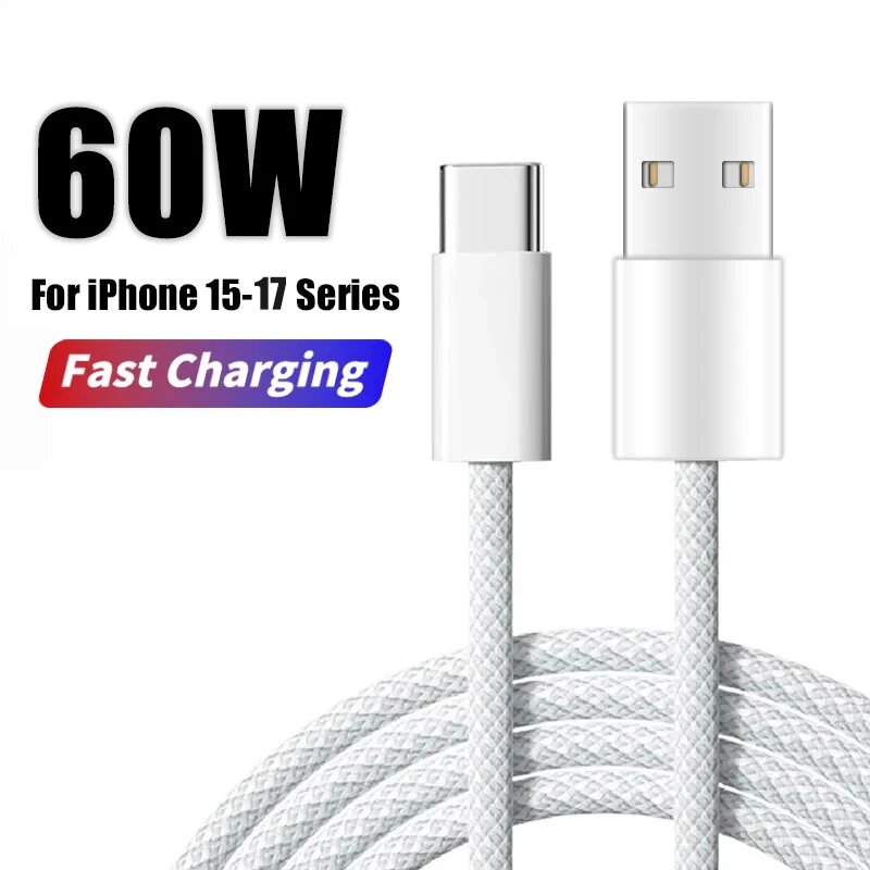 Официальный кабель USB C для быстрой зарядки мощностью 60 Вт для iPhone 16 1m, 60W USB-TypeC Cable