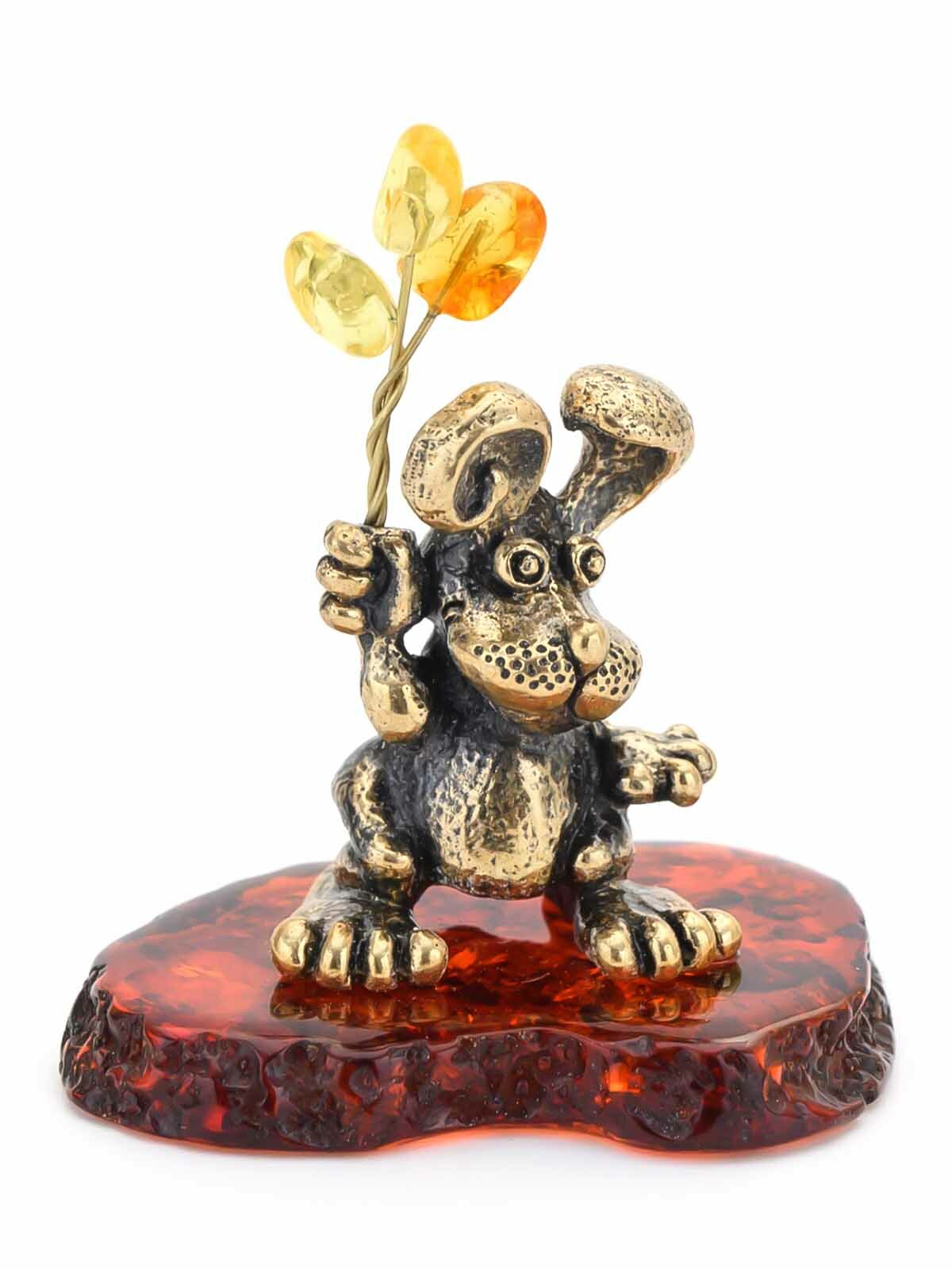 Сувенирная фигурка - Заяц, Балтийский Янтарь, 4,5 см