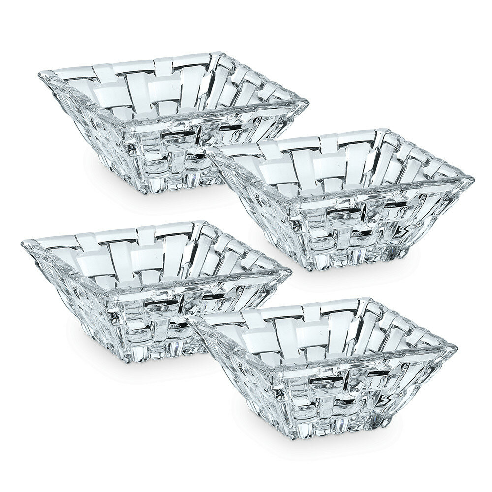Набор из 4-х салатников, квадратные, 8,5 х 3,6 см, прозрачный, хрустальное стекло N97631 Bossa Nova