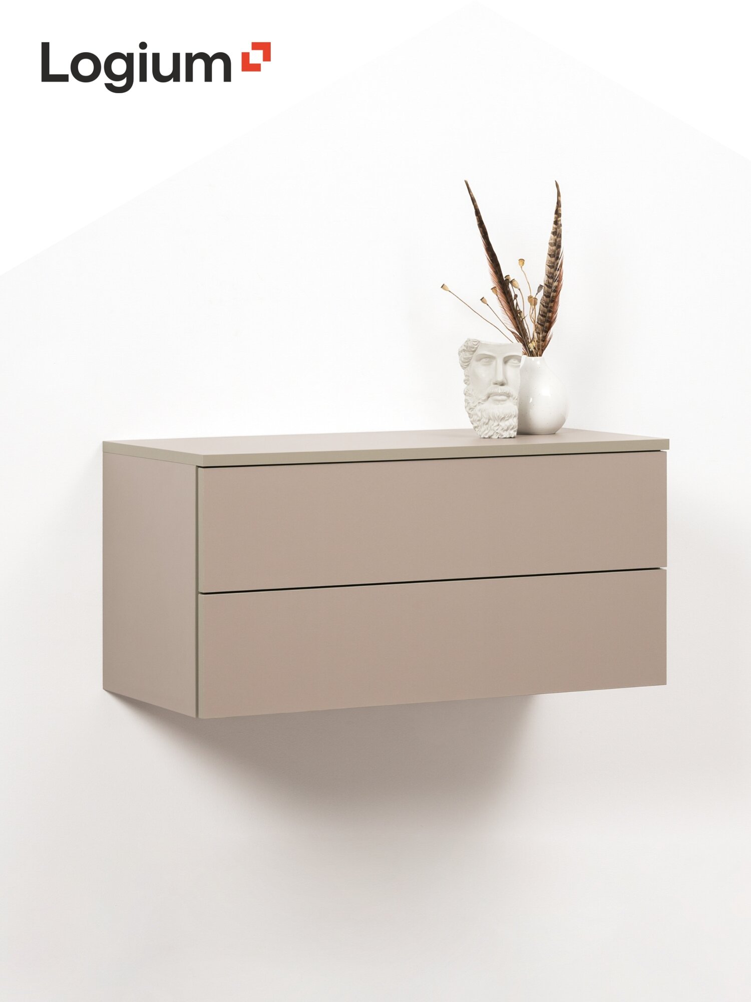 Комод подвесной, 74*36*36, Глиняный серый, "Интерия 16.248"