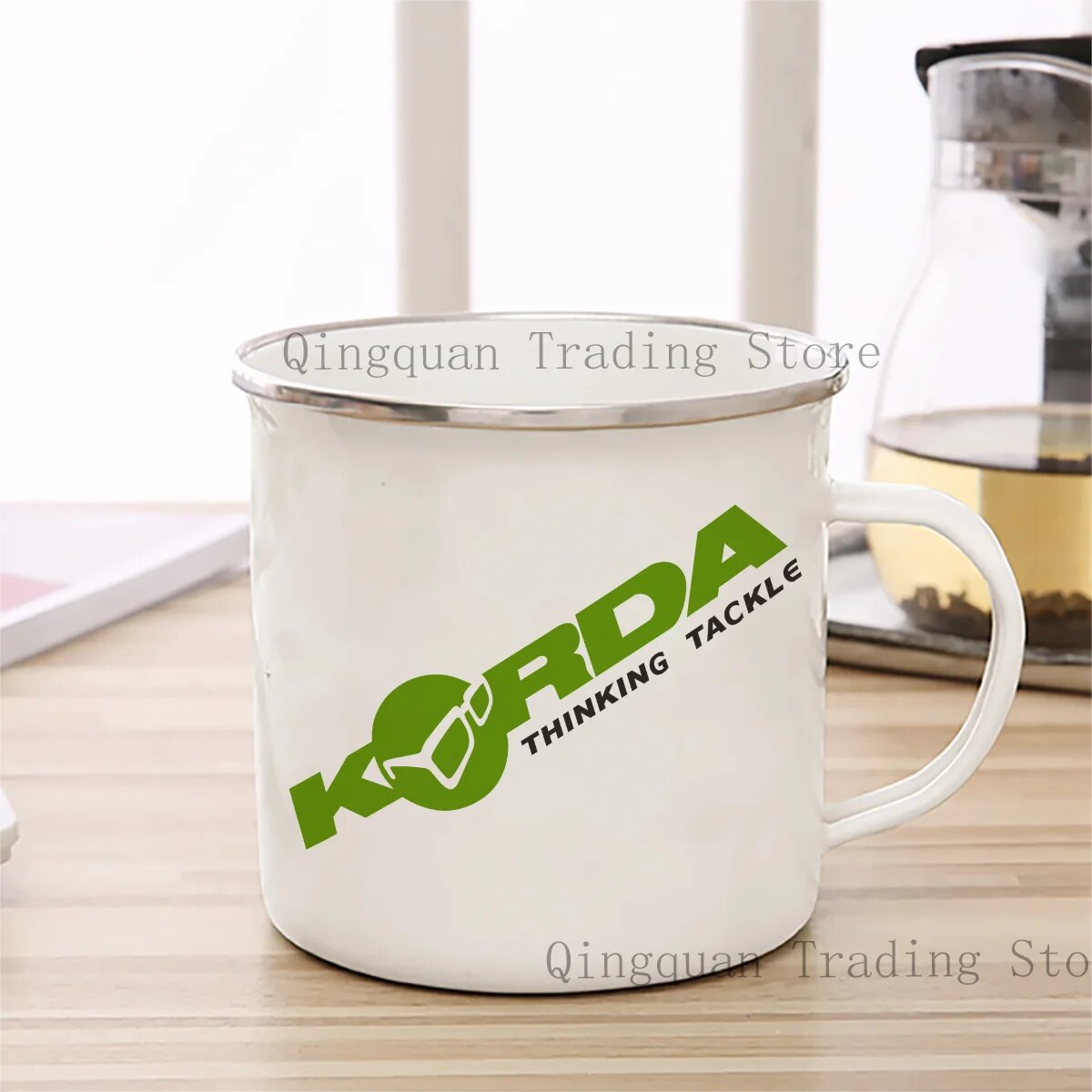 Эмалированная чашка Korda, кофейная кружка, 11 унций, керамическая чашка для кофе, чая, какао, ручка, чашка для чая, напитка