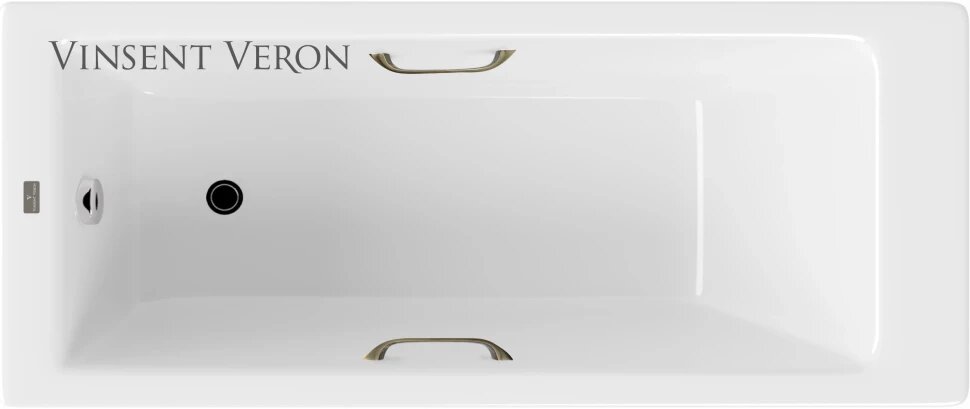 Ванна чугунная Vinsent Veron Tampa VTP1707042H/VH0012BR 170x70 см, с ручками, белый
