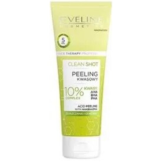 Кислотный пилинг для лица Eveline CLEAN SHO 10% комплекс АНА ВНА РНА 75 мл