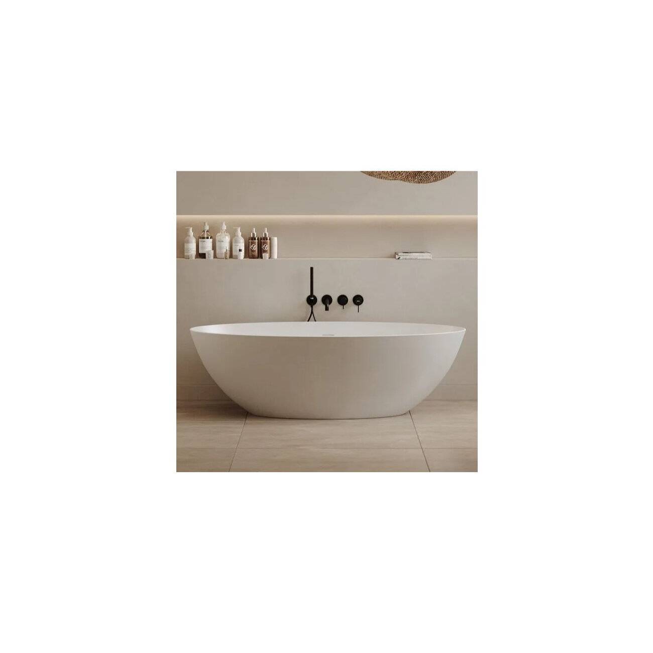 Ванна из искусственного камня Abber (Аббер) Stein AS9625-1.8 белая матовая