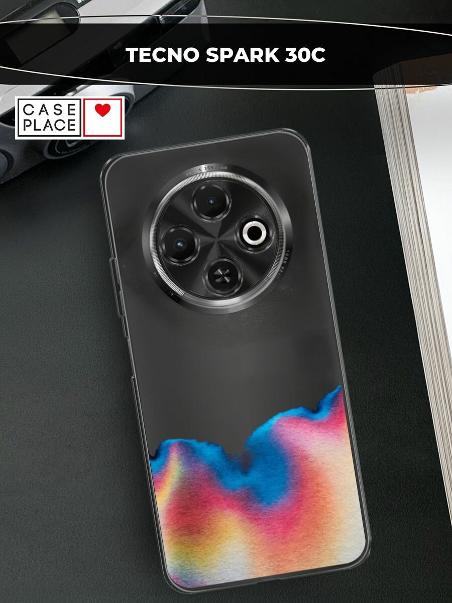 Чехол на Tecno Spark 30C / Текно Спарк 30C с принтом Акварельное сочетание, прозрачный