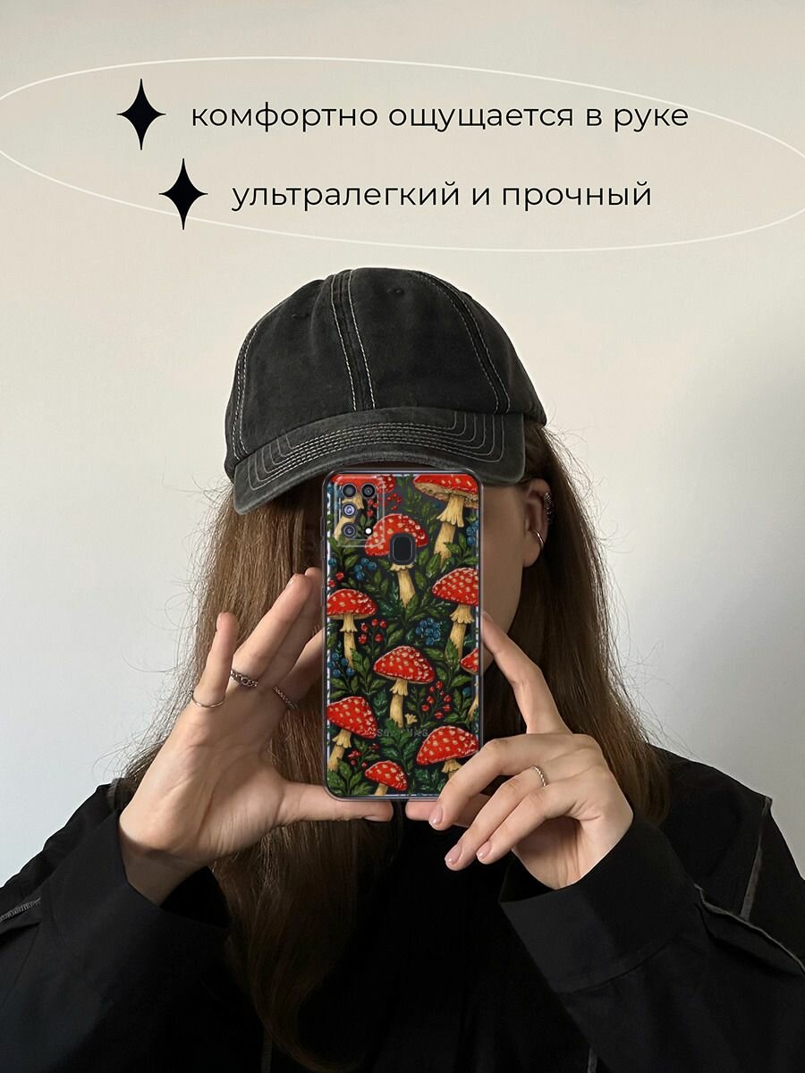 Чехол на Samsung Galaxy M31 / Самсунг Галакси М31 с принтом Мухоморы — фото 1