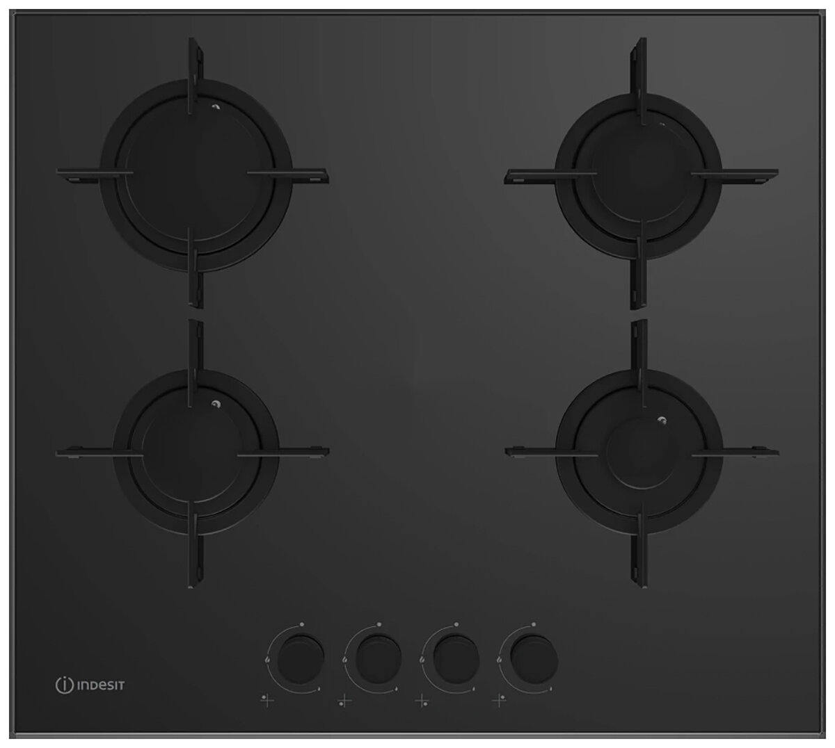 Газовая варочная панель Indesit INGT 61 IE/BK 59 см, 4 конфорки электроподжиг газконтроль, черный