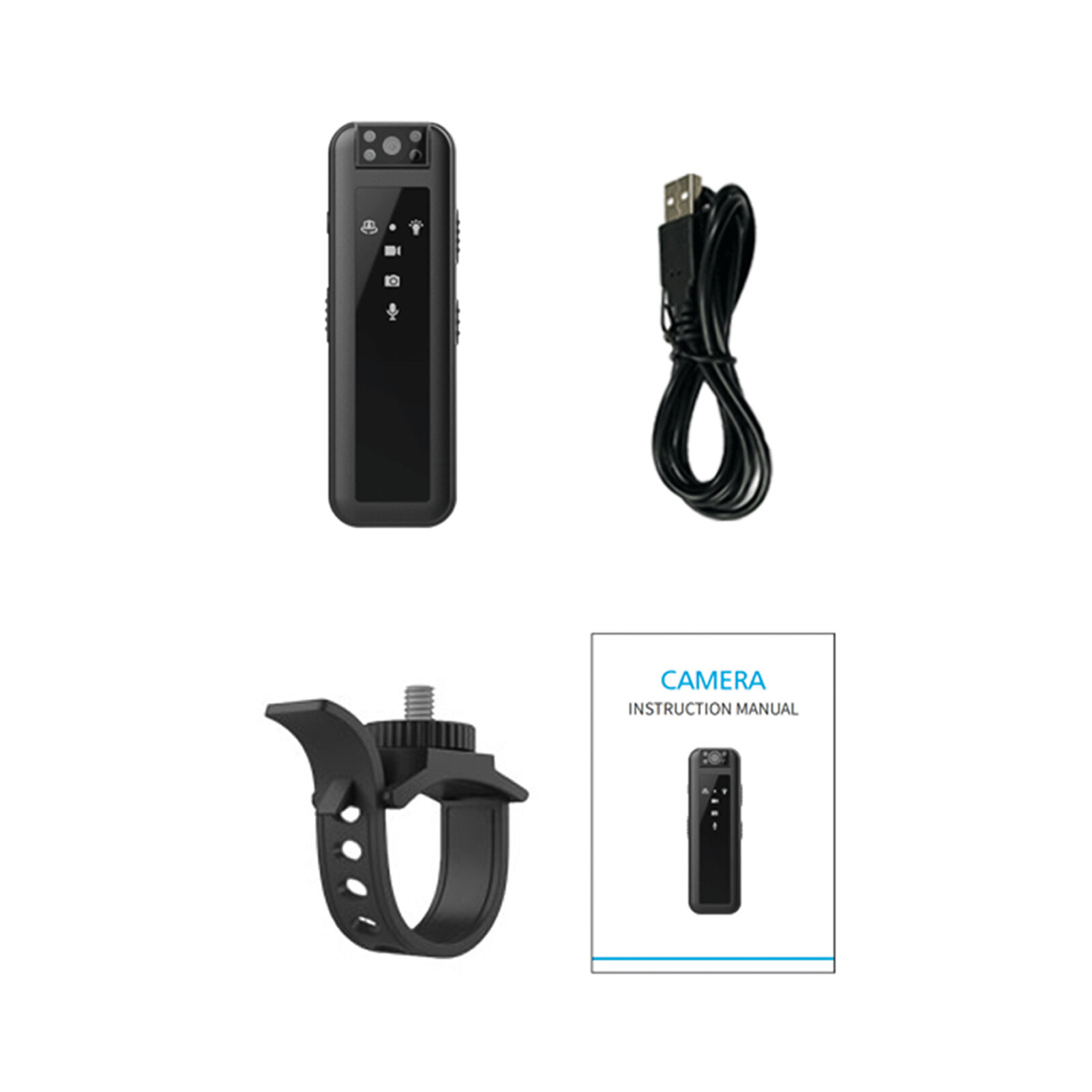 Камера 1080P с аудио- и видеозаписью, носимая видеокамера с вращающимся на 180° объективом, задним креплением, подставка для велосипеда для правоохранительных органов, доставки, путешествий, велоспорта