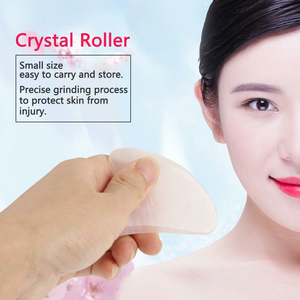 Набор инструментов для массажа лица с натуральным двухголовым нефритовым камнем и роликом и пластиной для скребков