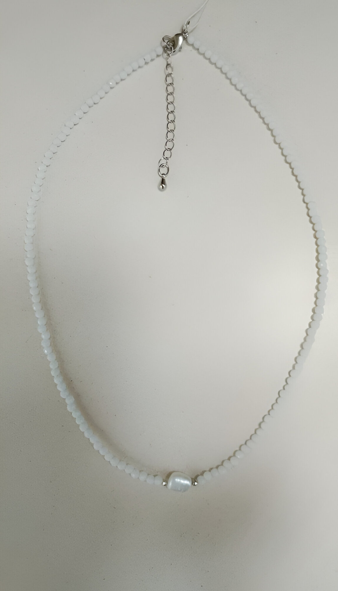 Колье Аквамарин, лунный камень, жемчуг пресноводный культивированный