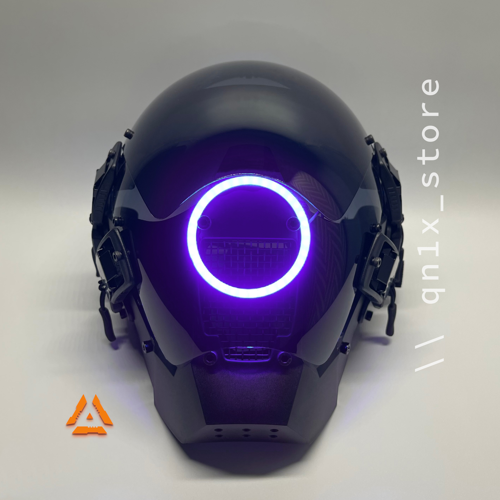 'Kibbix QN1X'. Неоновая маска на вечеринку. LED подсветка. Для диджея на выступление. Светодиодная, розовая.