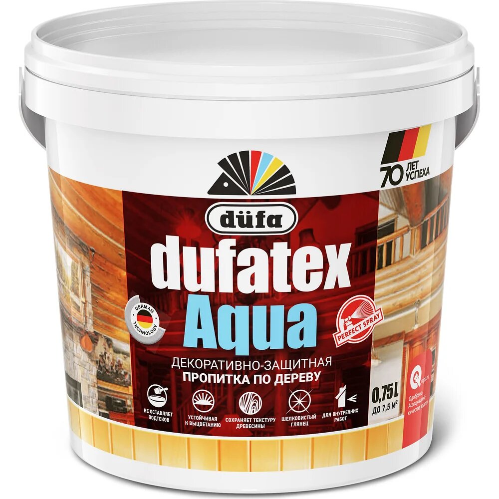 Пропитка Dufa "TEX-AQUA", палисандр, для наружных и внутренних работ, 0,75 л — фото 1