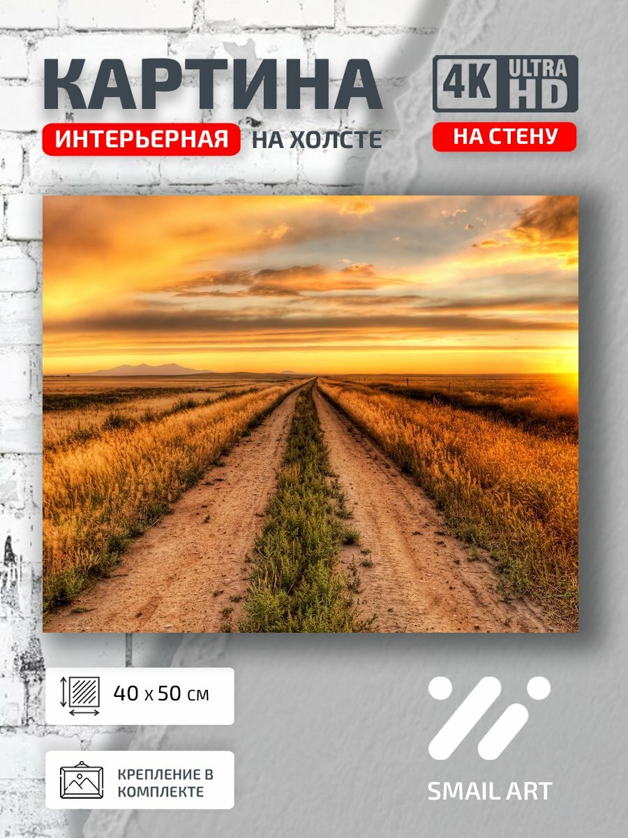 Картина на холсте интерьерная 40 на 50 на стену Солнце Landscape для офиса пейзаж интерьер