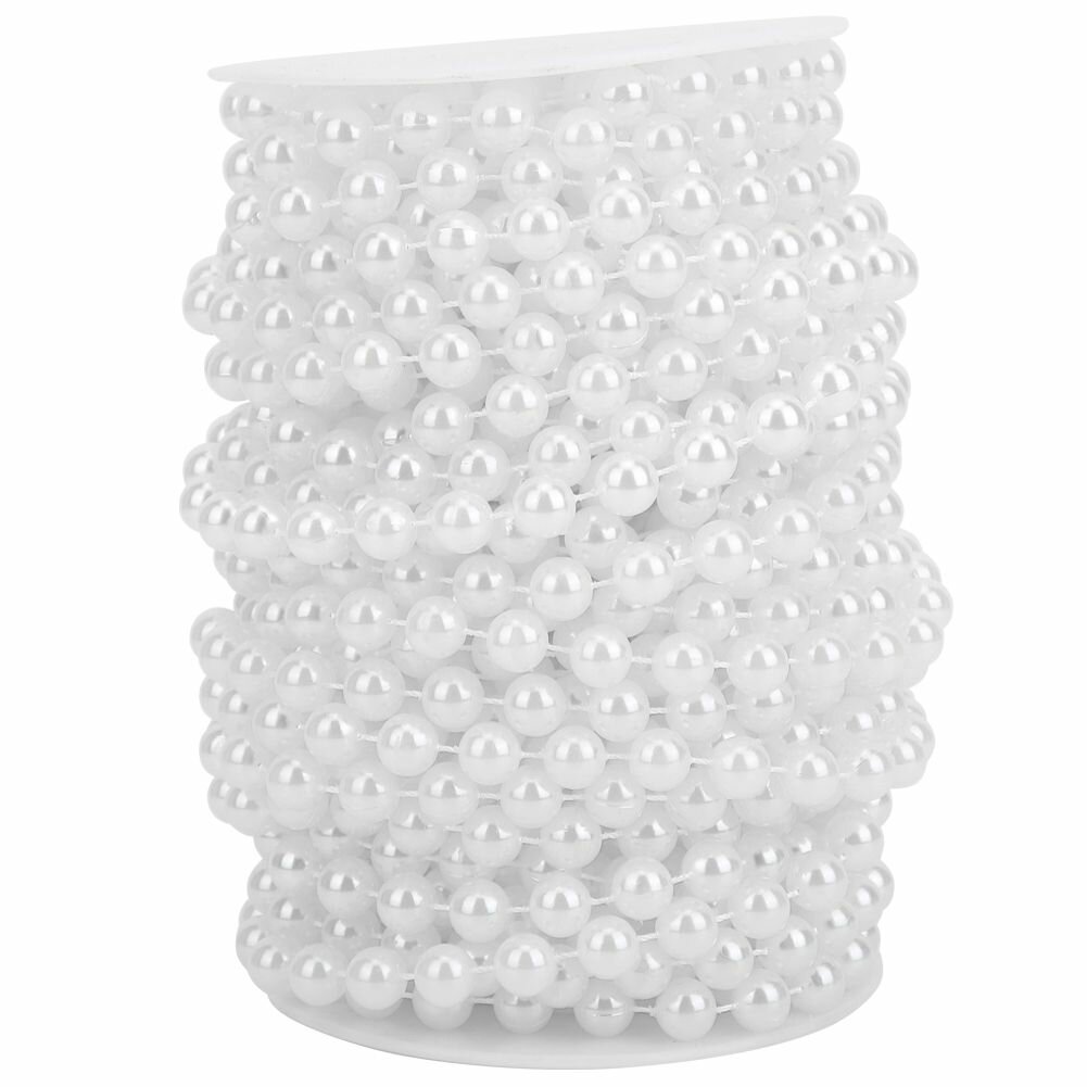 Жемчужное бисерное ожерелье 10 мм ABS 20м для дизайна одежды и дверных украшений