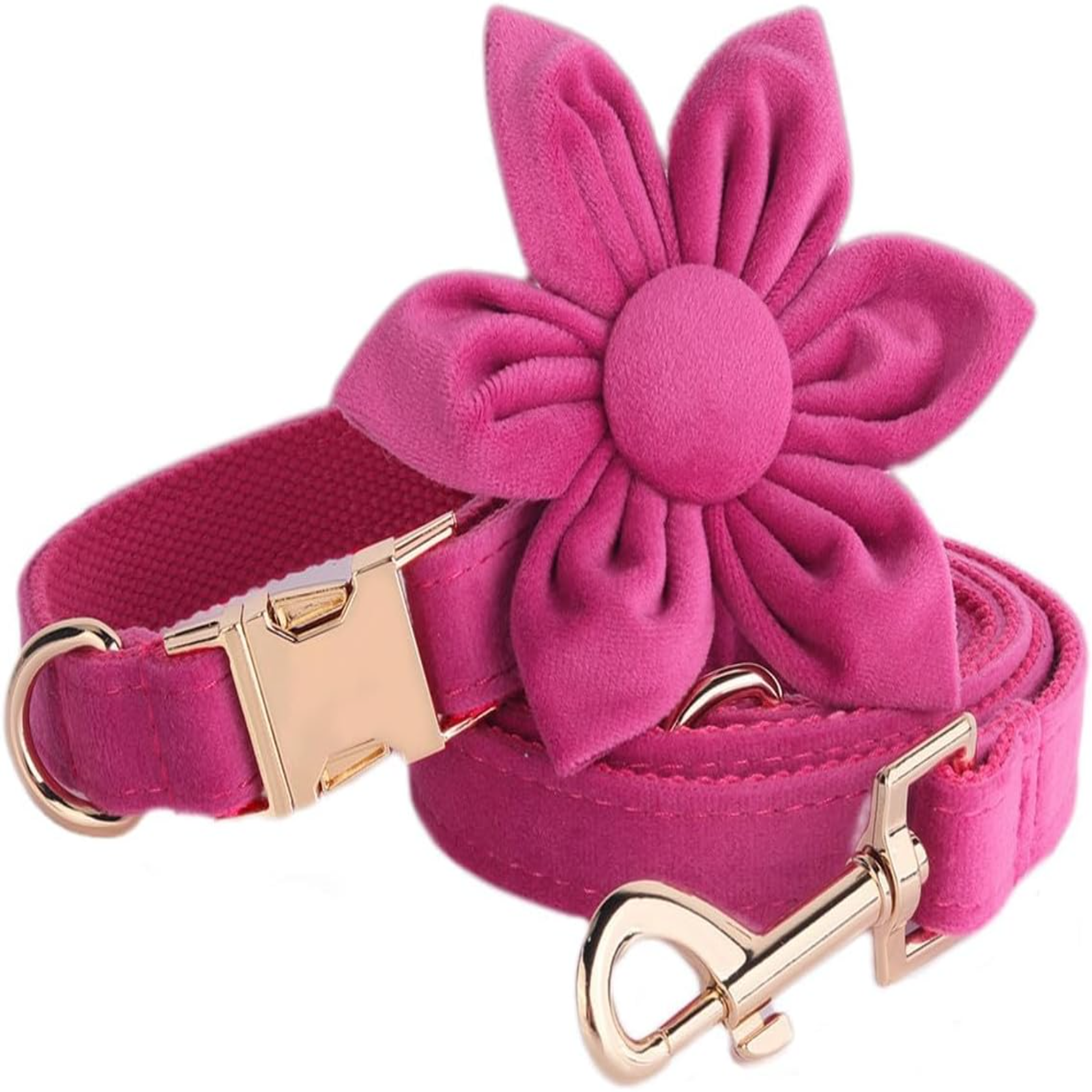 Collar для собак и поводок с цветком, размер M: ширина 2.5см, длина 42-48см, поводок 120см, диаметр цветка 10см, вес M collar около 95г, M leash около 95г, комплект: Collar + Flower + Leash для собак женских полов, подходит для маленьких средних больших