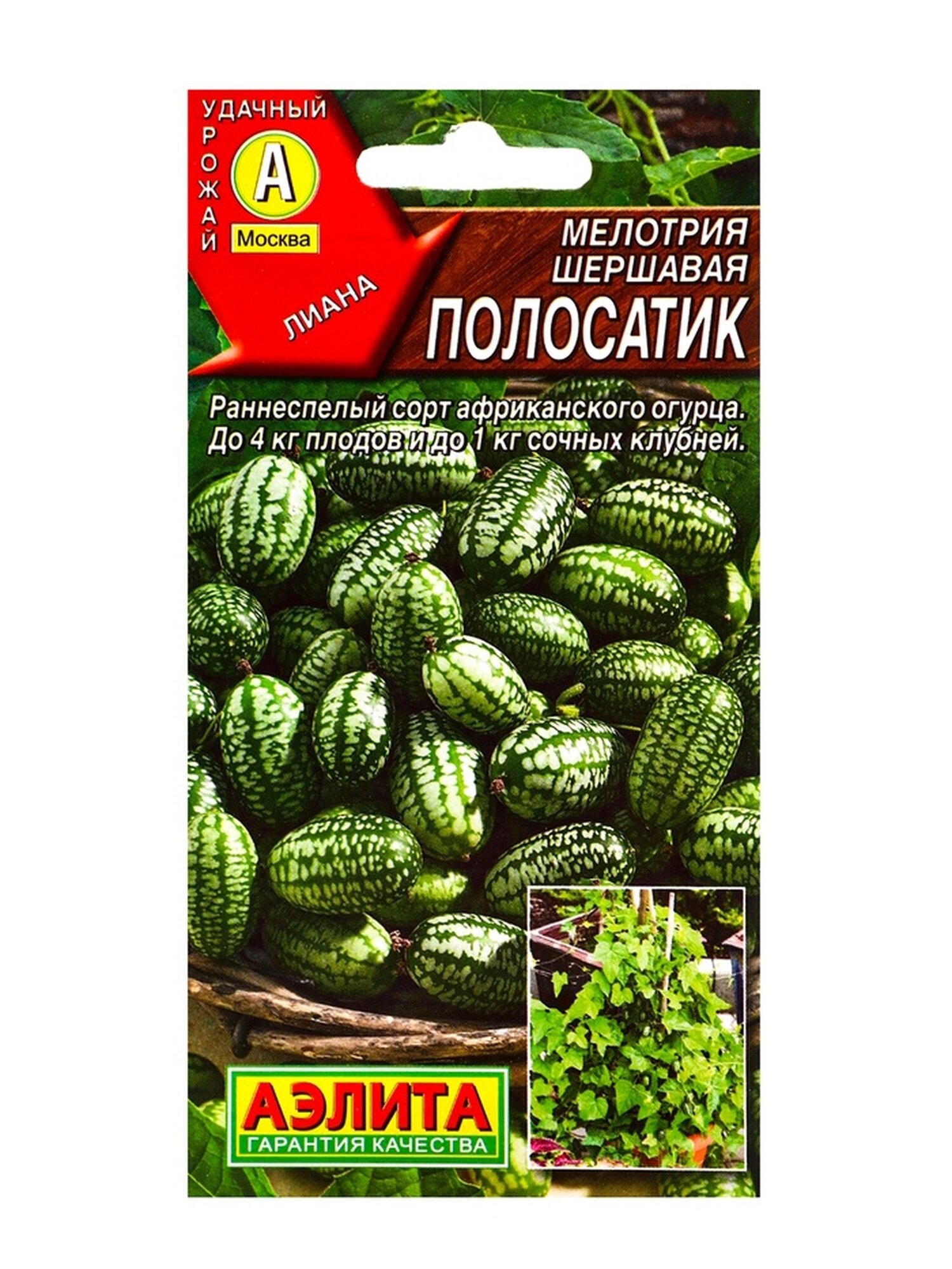 Семена Агрофирма аэлита Мелотрия (Мышиная дыня) "Полосатик", 0.03 г