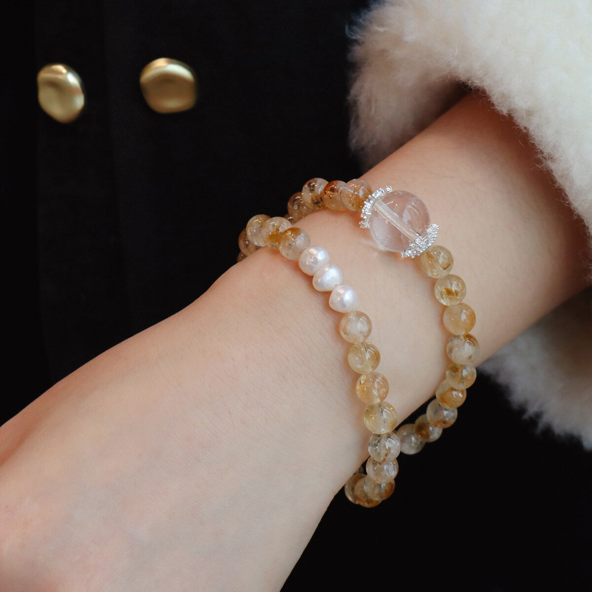 Браслет для гадания, YM Mall из кварца и агата Камень Привлекает спокойствие и удачу