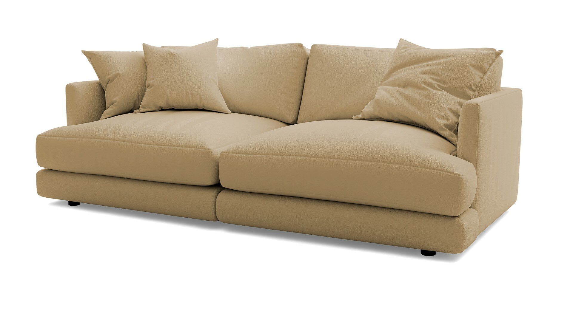 Диван Ибица 2 Velutto 02 NEW 212x105x87 см, бежевый Велютто, еврокнижка Фиеста