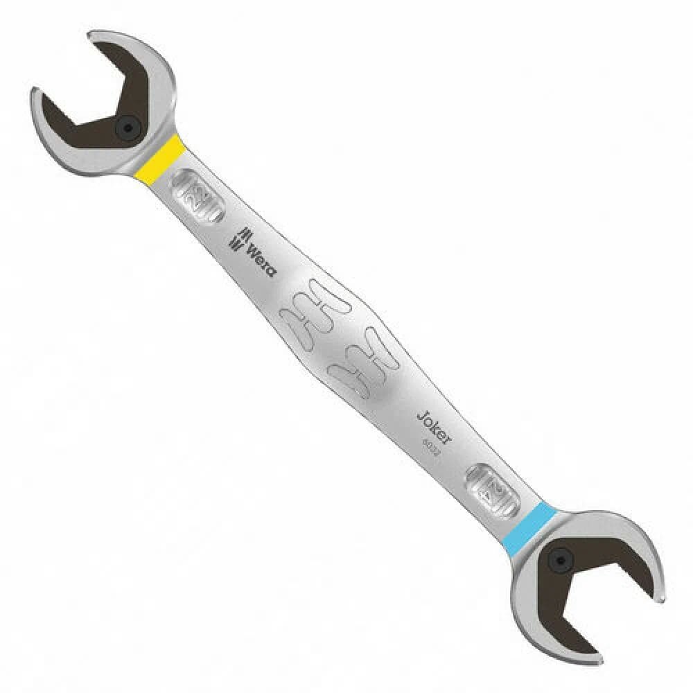 Ключ WERA гаечный рожковый двусторонний, 22 x 24 x 260 мм, угол возврата 30°, фиксирующая металлическая пластина 6002 Joker