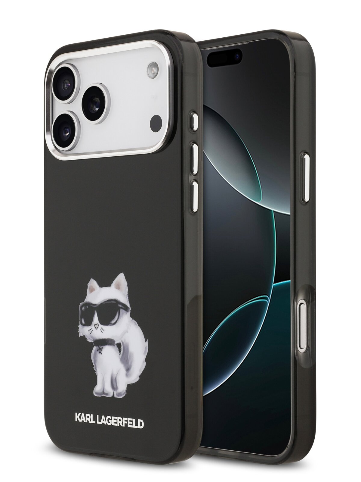 Karl Lagerfeld чехол с MagSafe для iPhone 17 Pro Max, IML Aquarelle Choupette, черный