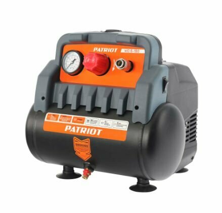 Компрессор безмасляный PATRIOT WO 6-180, 6 л, 1.1 кВт