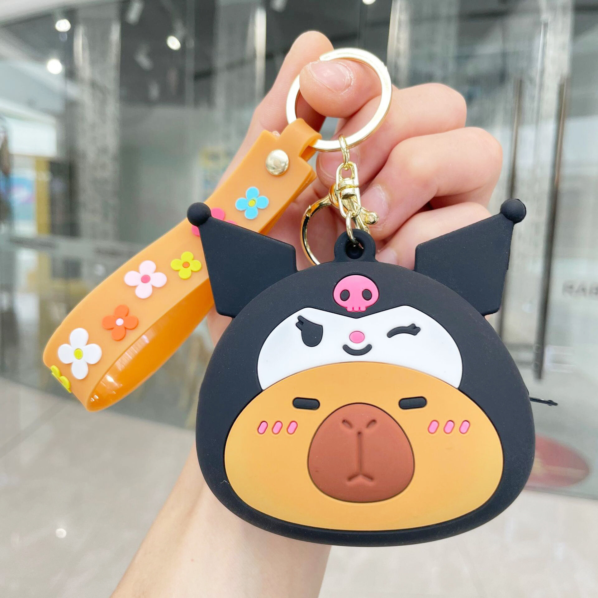 Брелок-кошелек Sanrio с мультяшным рисунком, мягкая резиновая подвеска, костюмный кошелек Cardi, кошелек Kuromi.