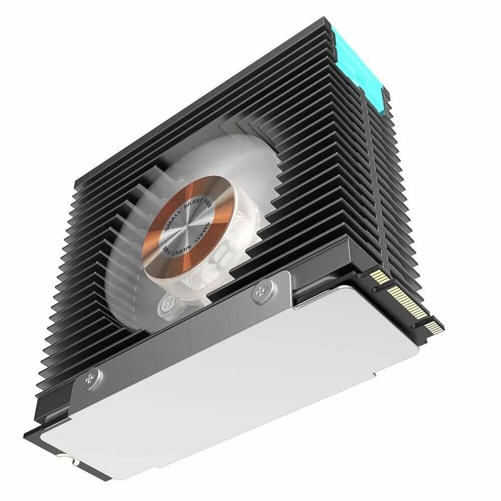 Радиатор с активным охлаждением для M.2 SSD, модель S50, с двумя вентиляторами и ARGB