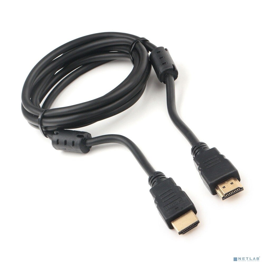 Кабель HDMI Cablexpert CCF2-HDMI4-6, 19M/19M, v2.0, медь, позол. разъемы, экран, 2 фер. кольца, 1,8м, черный, пакет