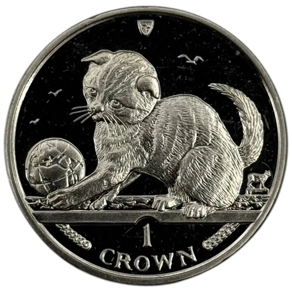 Остров Мэн 1 крона 2000 г. (Кошки - Шотландская вислоухая кошка) (CN)