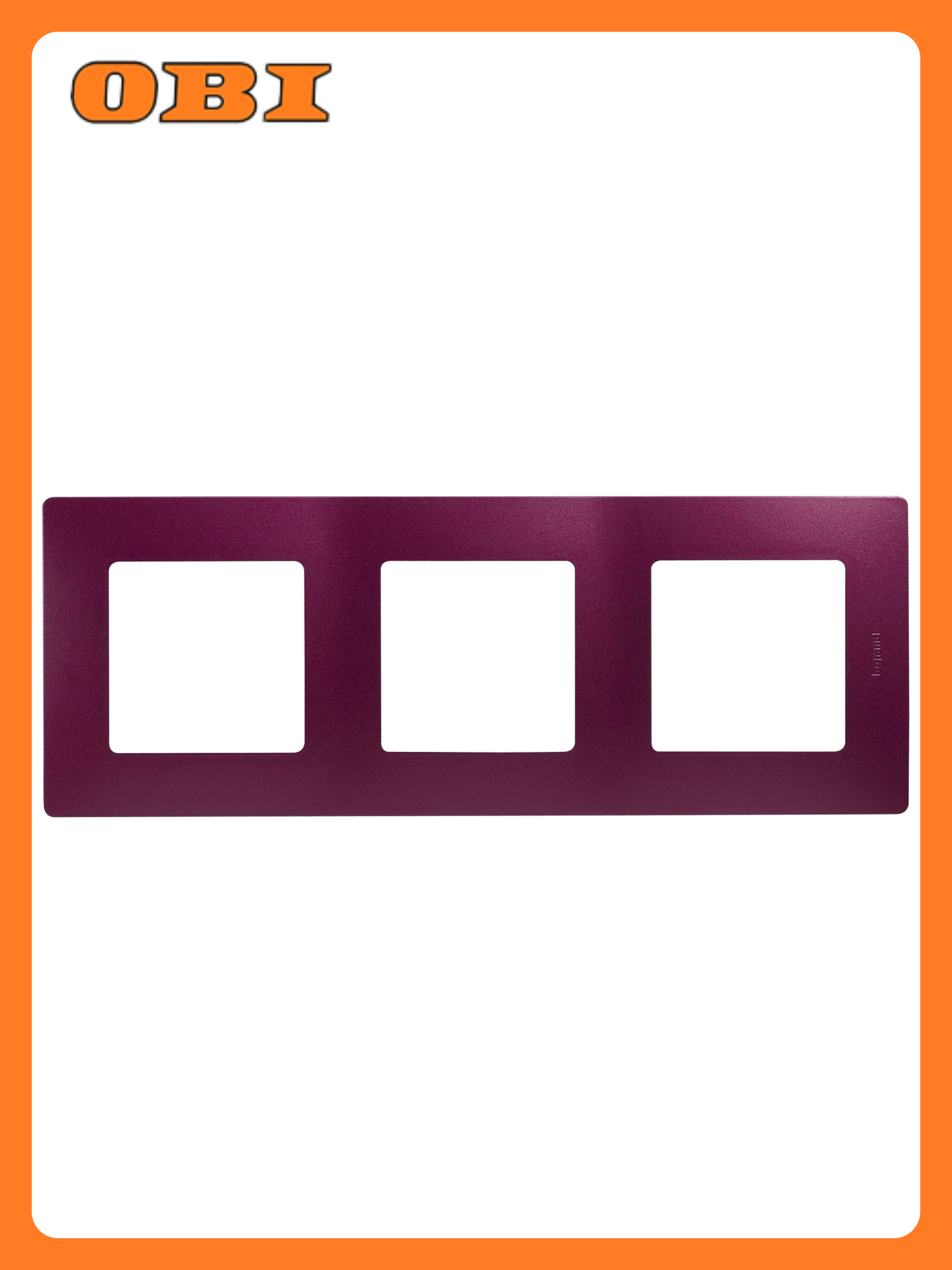 Рамка Legrand Etika 672563, синяя, пластик, 3 гнезда, 86x10x228 мм