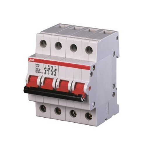 Рубильник 4пол. E204r 80A рычаг крас, ABB 2CDE284001R0080 (1 шт.)