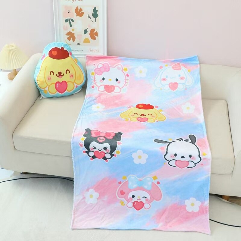 Плед с мультяшными персонажами, плюшевый плед для сна, плед для дивана, утепленный плед, плед для кондиционера, портативный дорожный плед, чехол для автомобиля.