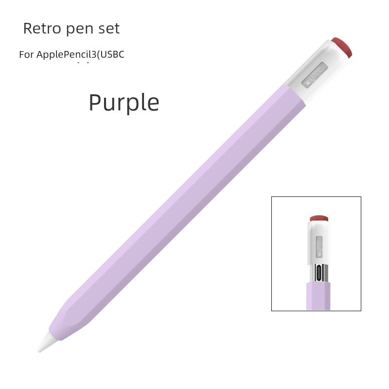 Силиконовый чехол для Apple Pencil USB-C - Фиолетовый, защитный чехол для Apple Pencil 1-го и 2-го поколений