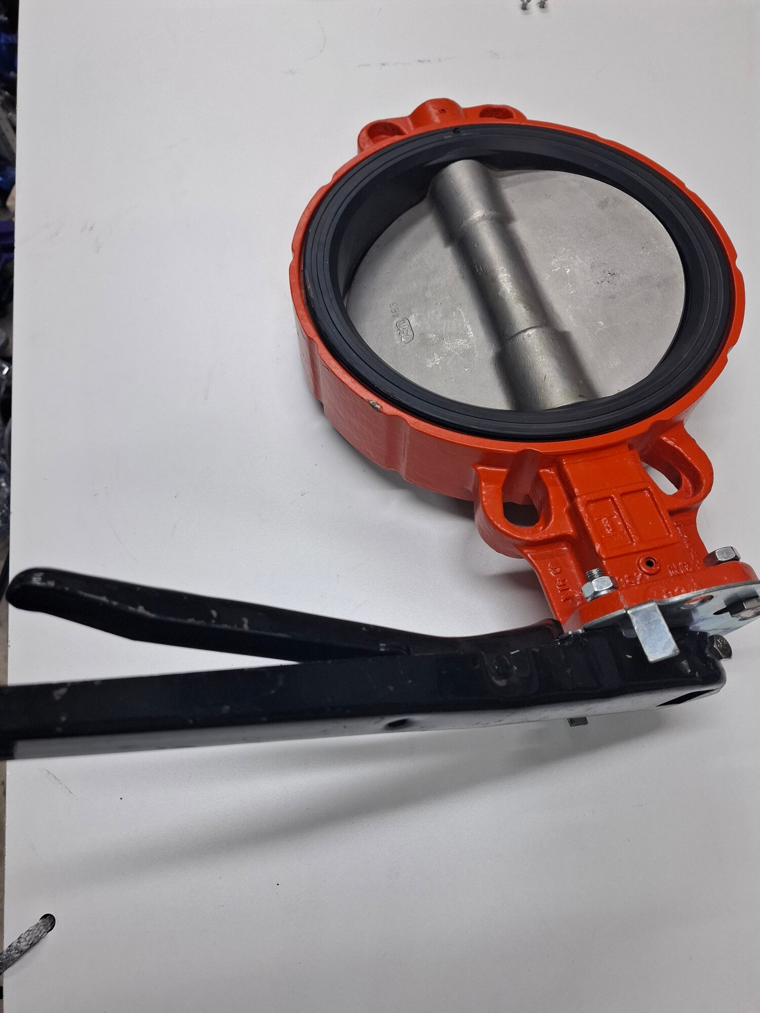 Затвор дисковый с рукояткой стальной нержавеющий Ду250 Ру16 DN250 PN16