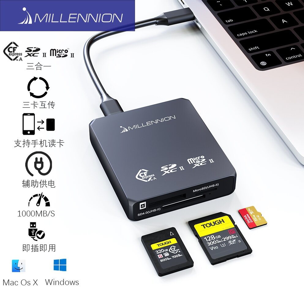 USB 3.2 Gen 2 Двойной карт-ридер для CFexpress Type B и SD карт с возможностью высокоскоростной передачи