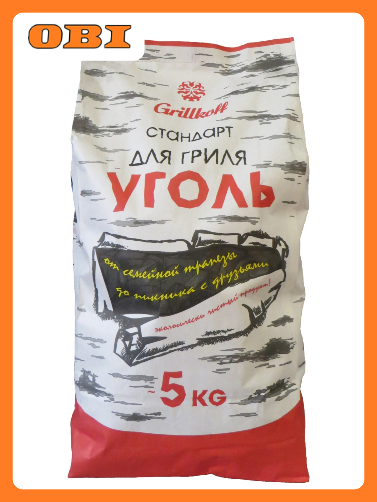 Уголь древесный Грилькофф Стандарт 5 кг