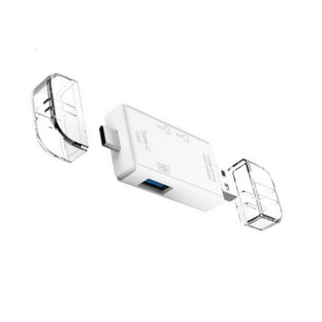 Кардридер Type-C с поддержкой SD/SDXC/MicroSD, Белый