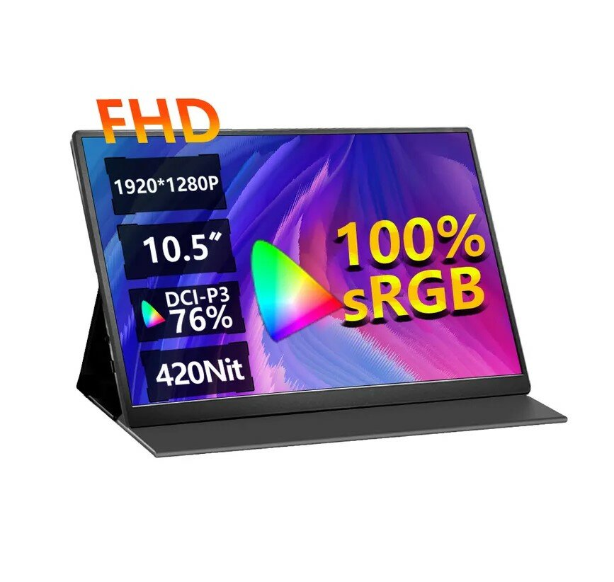 Портативный монитор 10.5" Mucai N105A, 1920x1200, 60 Гц, IPS, черный