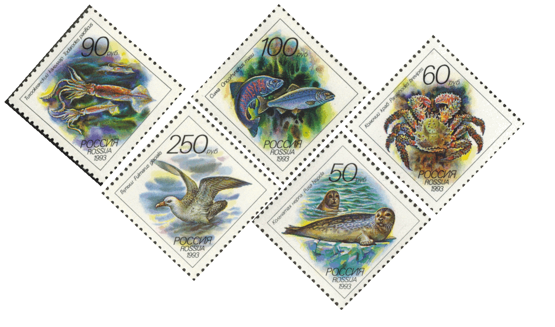 Марка. Россия. Фауна Тихоокеанского региона. 1993 год. Фауна.