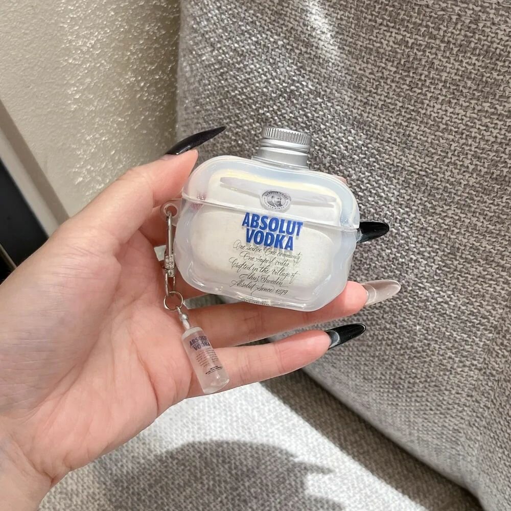 Забавный чехол-бутылка водки для AirPods Pro 3 оригинальный дизайн, защита и стиль в одном аксессуаре