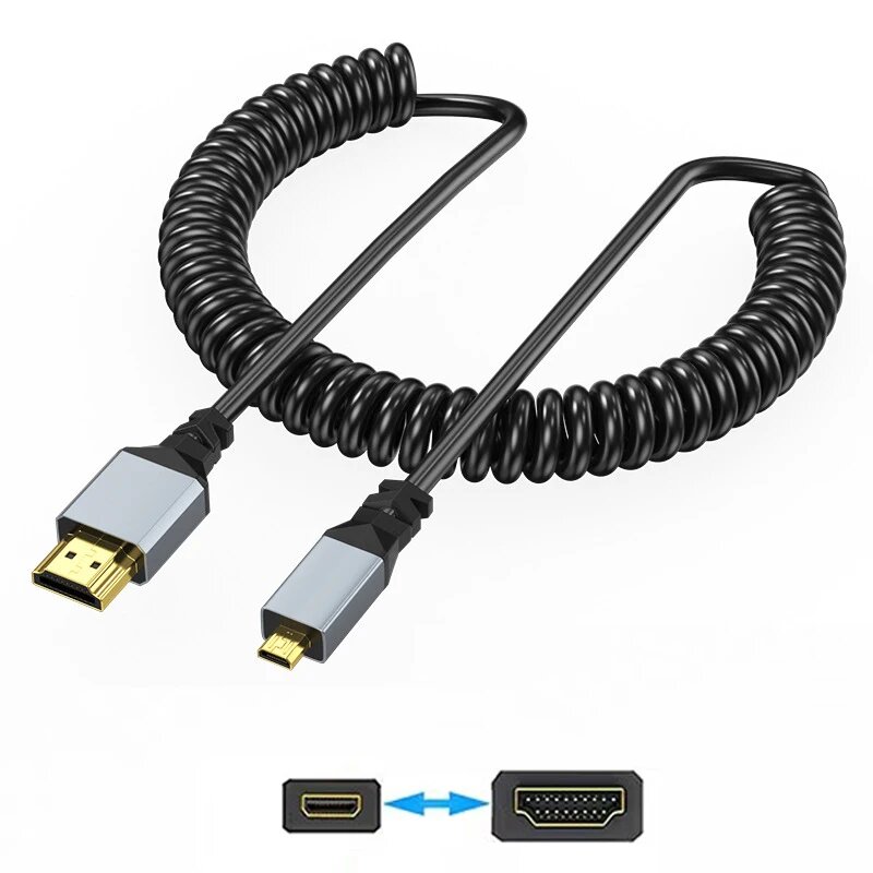 HDMI кабель microHDMI-compatible, 4K HD Spring Cable