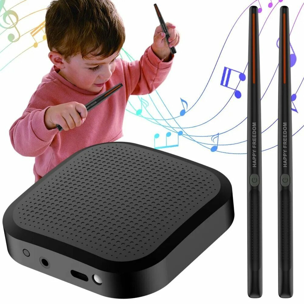 Электронная ударная установка Портативный воздушный барабан с барабанными палочками для начинающих детей